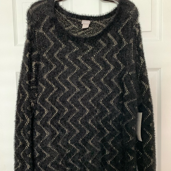 Chico's | Sweaters | Chicos Black And Gold Sweater | Poshmark
